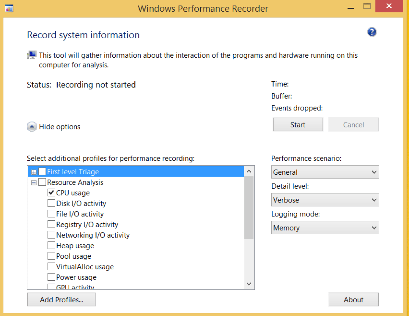 Windows Performance Recorder & Analyzer